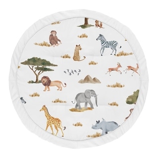 Sweet Jojo Designs Jungle Animals Baby Tummy Time Playmat Hunter Green ...