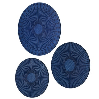 American Art Decor Indigo Sand Dollar Wall Plaques - 40.5" x 19.5" - 40 ...