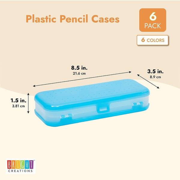 Plastic Pencil Cases for Kids, Colorful 7 Compartment Organizers (6 ...