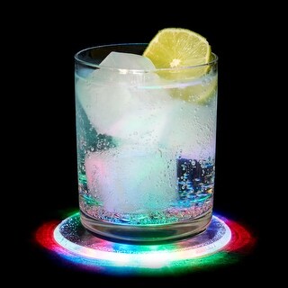 True LED Coasters, Light Up Drink Coasters with 6 Color Modes, Plastic ...