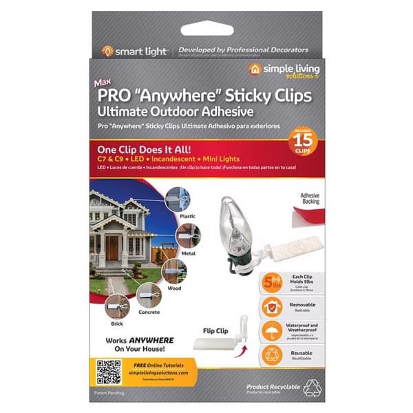 Simple Living Solutions Max Pro Anywhere Sticky Clips 15 pk - Bed Bath ...