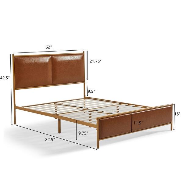 Classic Metal Frame Solid Wood Ribs Queen size Sleeping Bed - Bed Bath ...