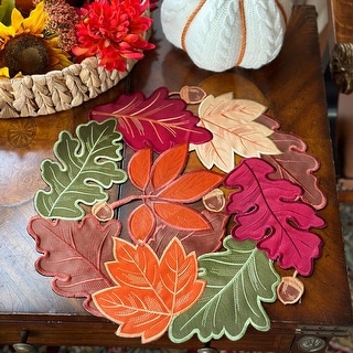 STP Goods Autumn Leaves Ornament Round Doily Set of 2 - N/A - Bed Bath ...