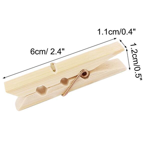 Laundry Spring Socks Clothes Hanging Pins Bamboo Pegs Clothespin Beige ...