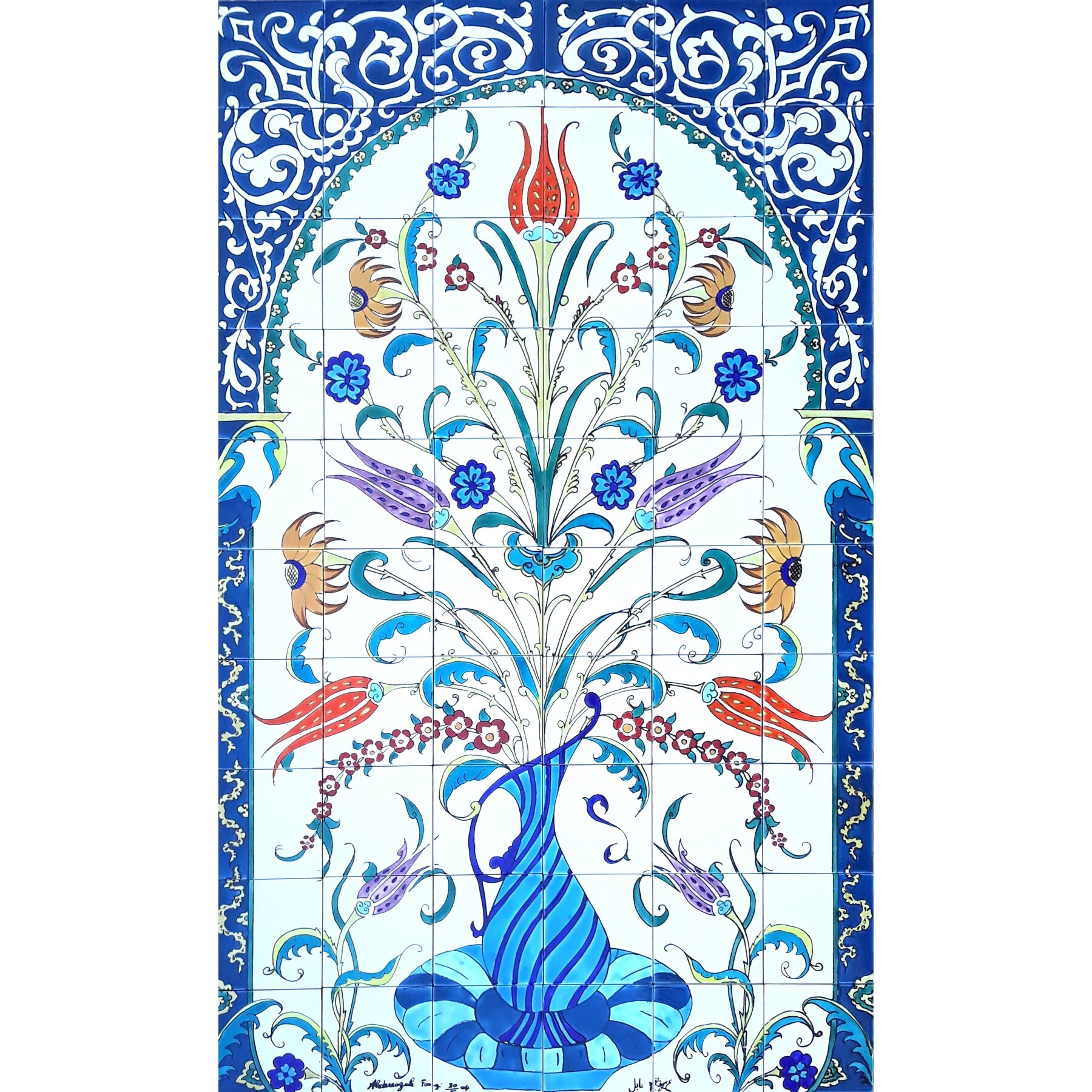 42x18 Subway Tile Kitchen Backsplash Design 42pc Mosaic Wall Mural - On ...