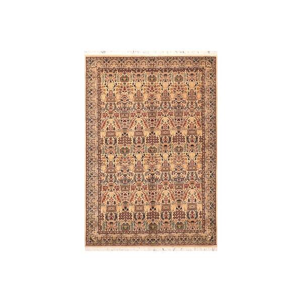 Pak-Persian Shaunna Ivory/Grey Wool Rug (6'1 x 9'1) - 6'1" x 9'1" - Bed ...
