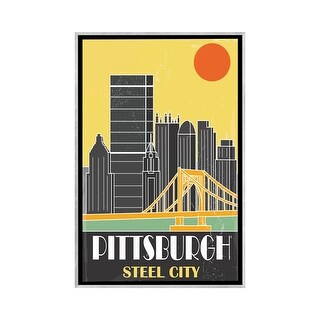 iCanvas "Pittsburgh, Yellow" by Fly Graphics Framed - Bed Bath & Beyond ...