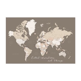 Inspirational World Map Maps Quotes Sayings Rustic Art Print/Poster ...