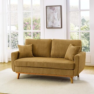 Mid-Century Corduroy Sofa in Ginger Color - Bed Bath & Beyond - 43110040