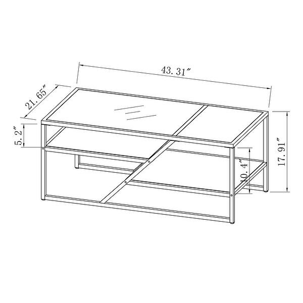 Grondin Mid-Century Modern Glass Wood Coffee Table with 2-Tier ...