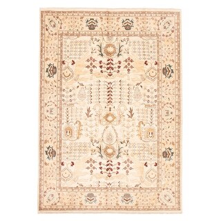 ECARPETGALLERY Hand-knotted Chobi Ivory Wool Rug - 8'9 x 12'8 - Bed ...