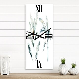 Designart 'Tropical Jungle Leaves' Bohemian & Eclectic Wall Clock Decor ...