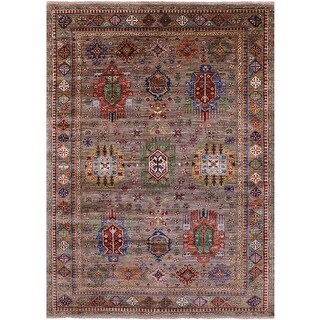 Golden Nile Turkmen Ersari Hand Knotted Wool Rug - 5' 9" X 7' 11" - Bed ...