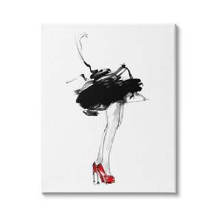 Stupell Abstract Female Fashion Illustration Red Heels Tutu Canvas Wall ...