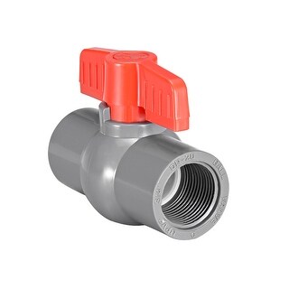 PVC Ball Valve Threaded Ends 3/4" Inner Hole Diameter Red Gray ...