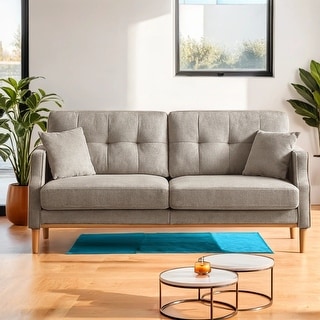 Waterproof Fabric 3 Seater Sofa Couch with USB Charge Port,Pillows and ...