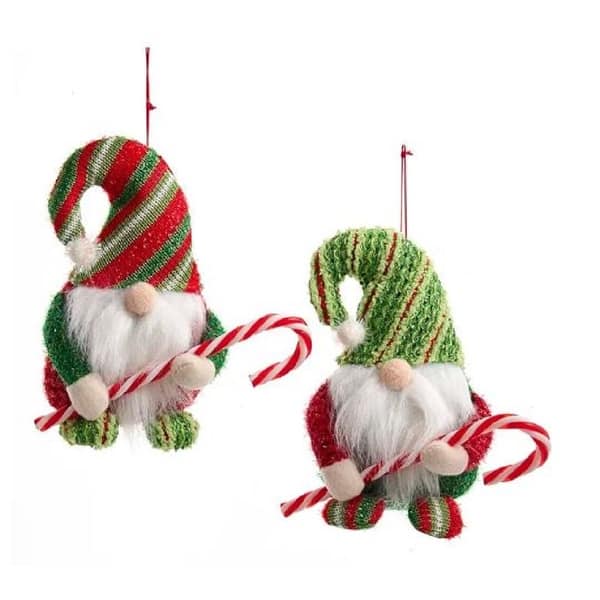 Red Green and White Gnomes Holding Candy Canes Christmas Holiday Tier ...