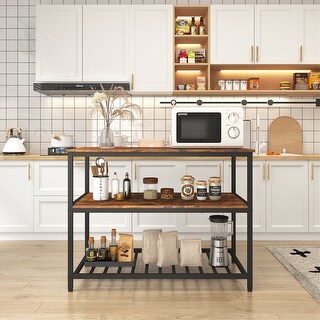 Kitchen Shelf with Large Worktop Stable Steel Structure - Bed Bath ...