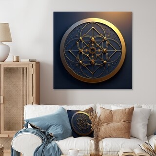 Designart "Sacramental Blue Sacred Geometry Seal" Modern Geometric Wall ...