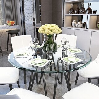 Transparent glass top, dining table round table top (It is only the ...