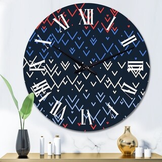 Designart 'Blue White And Red Triangular Geometrics II' Patterned wall ...