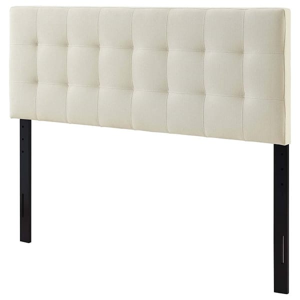 Full size Ivory Linen Fabric Upholstered Tufted Headboard - Bed Bath ...