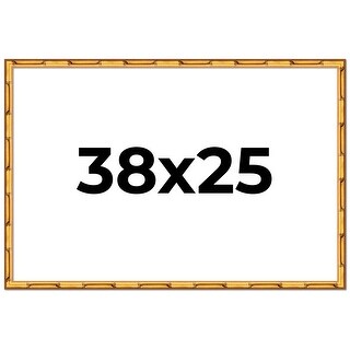38x25 Frame Gold Bamboo Solid Wood Picture Frame | 1 Inch Moulding ...