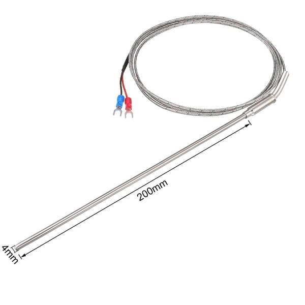 K Type Temperature Sensor Probe 1.5M Cable 4mm x 200mm Thermocouple - 4 ...