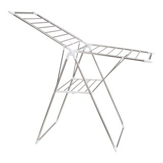 Metal and Plastic Collapsible Drying Rack, Silver and Black - Bed Bath ...