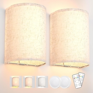 3 Colors Changeable Dimmable Wall Lights Fixtures with Remote Control ...