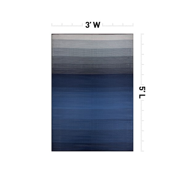 World Rug Gallery Contemporary Stripe Shade Geometric Reversible ...
