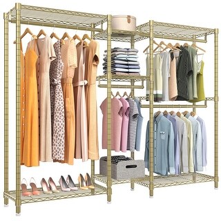 Garment Rack Heavy Duty Clothes Rack with 7 Adjustable Shelves & 4 ...