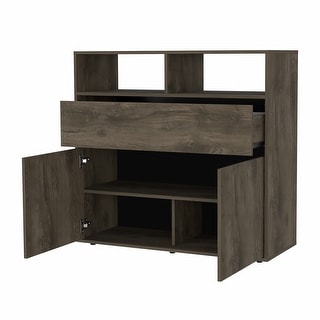 HomeRoots 39" Dark Brown Drawer Combo Dresser - Bed Bath & Beyond ...