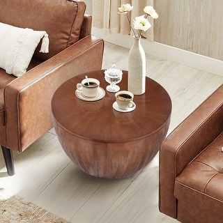 Vintage Style Bucket Shaped Coffee Table with Hollow Storage - Bed Bath ...