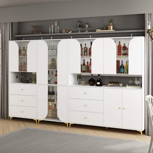 Modular Storage Unit w/Glass Doors Perfect Home Bar Pantry Display ...