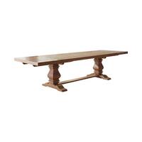 Som 94-126 Inch Dining Table, 2 Draw Leaf Extension, Pedestal, Brown ...