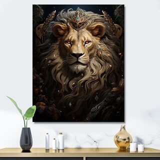 Designart "Regal Elegant Ruler Lion" Lion Animal Wall Decor - Bed Bath ...