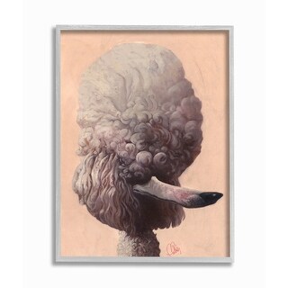 Stupell Poodle Afro Modern Distorted Pet Dog Illustration Framed Wall ...