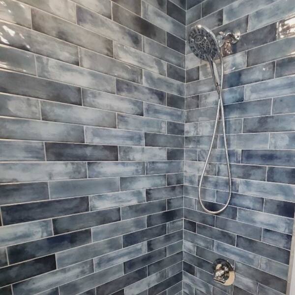 The Tile Life Avila 3x12 Blue Glossy Ceramic Wall Tile - On Sale - Bed ...