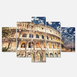 Designart 'Wonderful Coliseum at Dusk' Landscape Artwork Glossy Metal ...