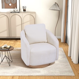 30.3"W Swivel Comfy Round Single Sofa Chair Accent Barrel Chair Club ...