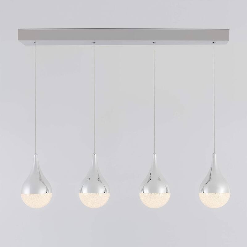 Artika Glitzer 4-LED integrated Pendant Light, Silver - Bed Bath ...