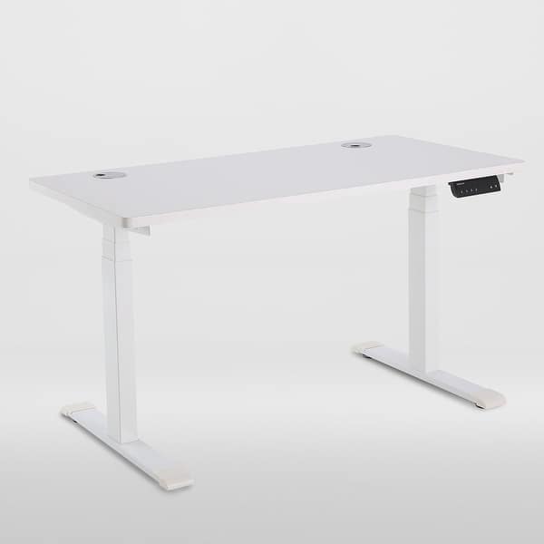Odinlake Home Office Electric Height Adjustable Standing Desk White And ...