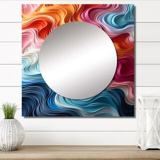 Designart "multicolor Op Art Illusory Depth" Op Art Wall Mirror ...