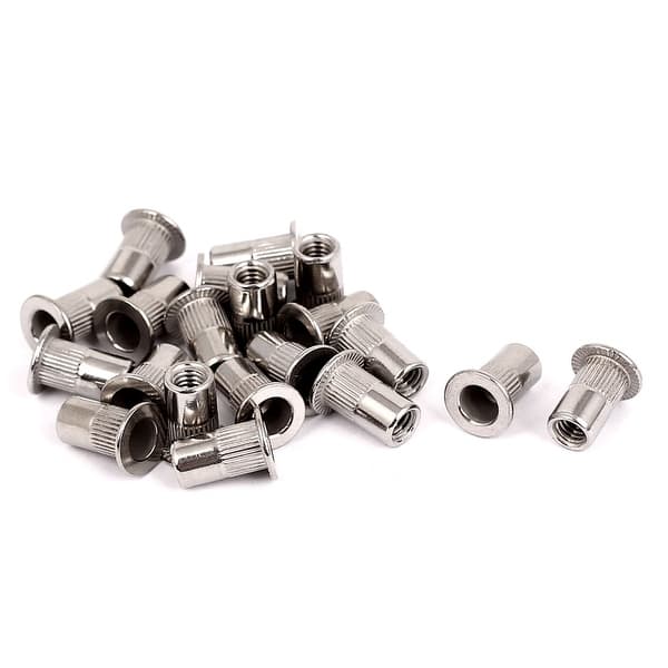 20Pcs M4 Stainless Steel Serrated Flat Head Threaded Blind Rivet Nuts ...