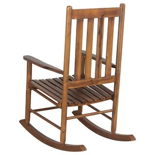Luxurious Golden Brown Slat Back Rocking Chair with Classic Design and ...