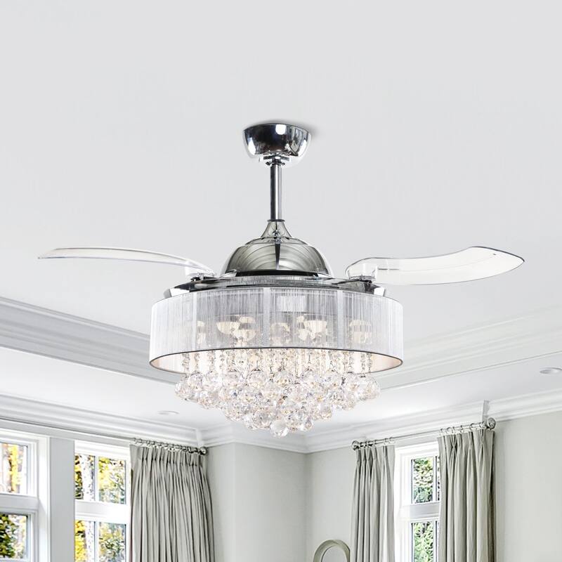 42-inch Crystal LED Ceiling Fan,Remote and Light Kit Included - On Sale ...