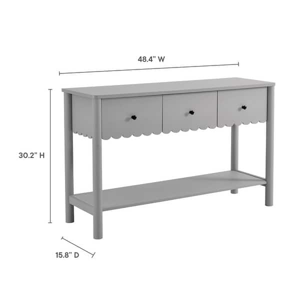 Emmeline 3-Drawer Scalloped Console Table - Bed Bath & Beyond - 42258745