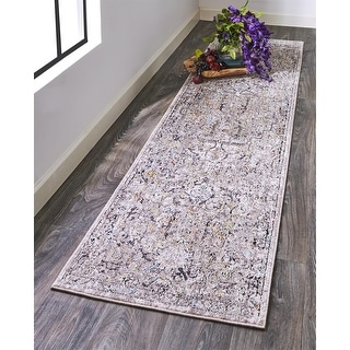 Matana Medallion Space Dyed Rug, Warm Gray/Orange, Runner - Bed Bath ...