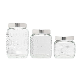 Style Setter 3 Piece Jars Set Of 3 Glass Canisters - N/A - Bed Bath ...